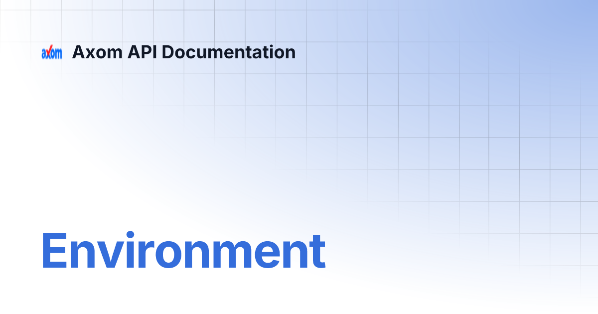 Environment | Axom API Documentation
